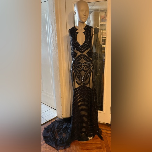 Todd Anthony Clothing | Dresses | Sophisticated Black Sheer Mesh And ...